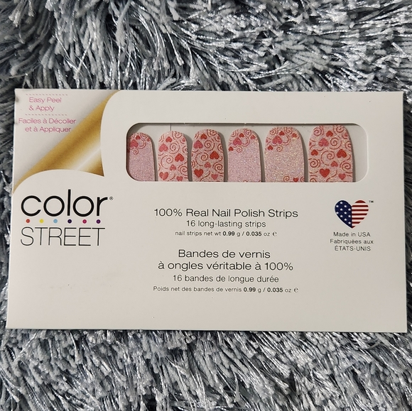 Color Street | Makeup | Color Street Pink Glitter Red Heart Design ...